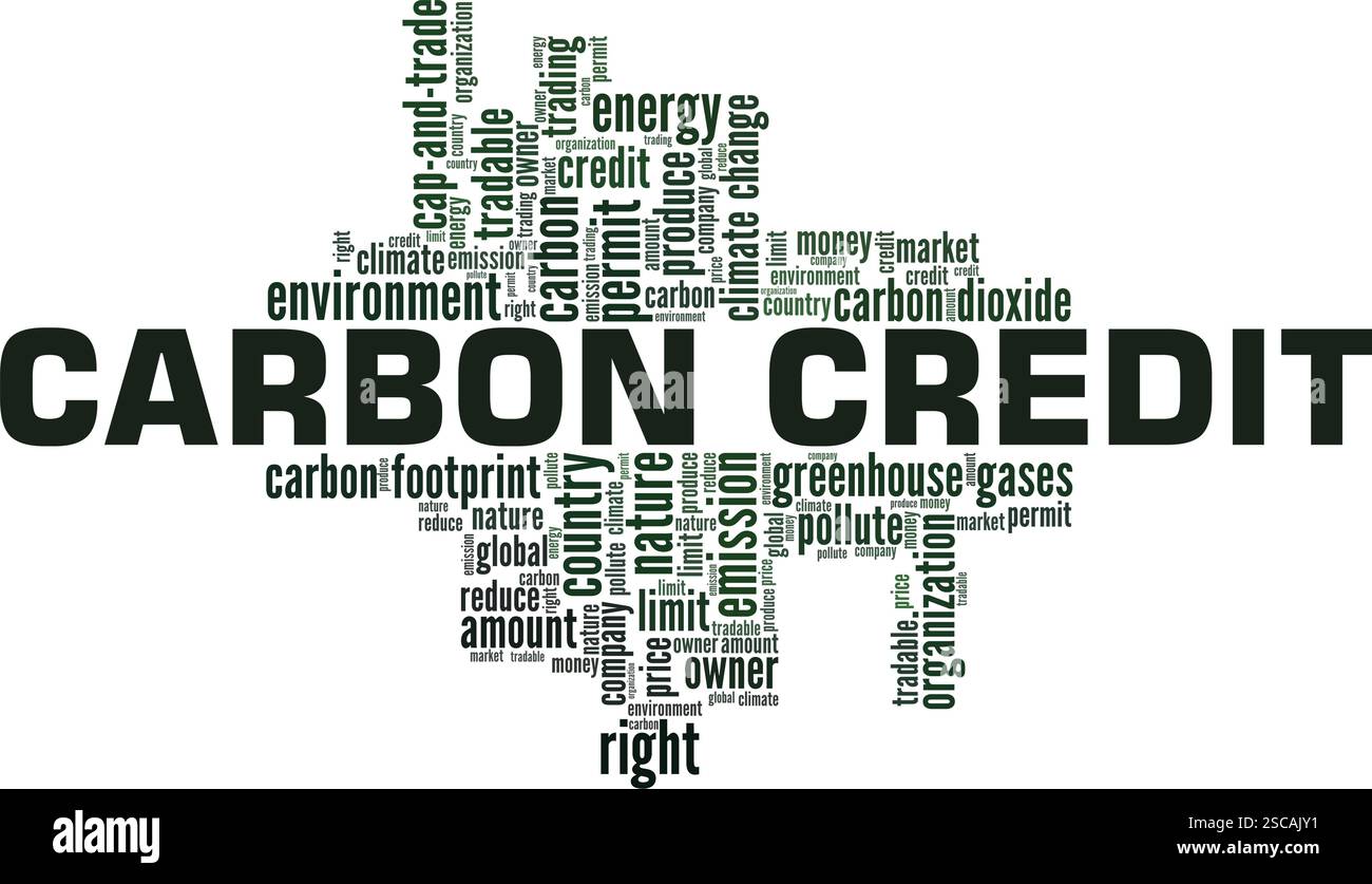 Carbon Credit word cloud conceptual design isolated on white background ...