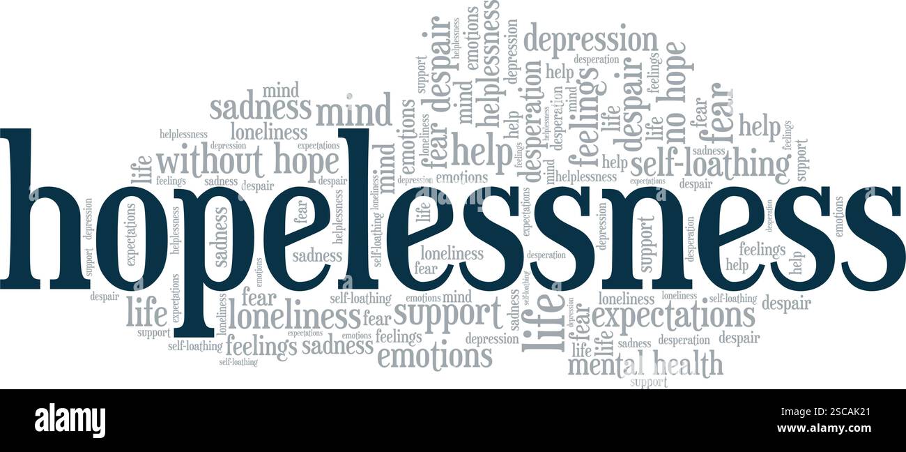 Hopelessness word cloud conceptual design isolated on white background ...