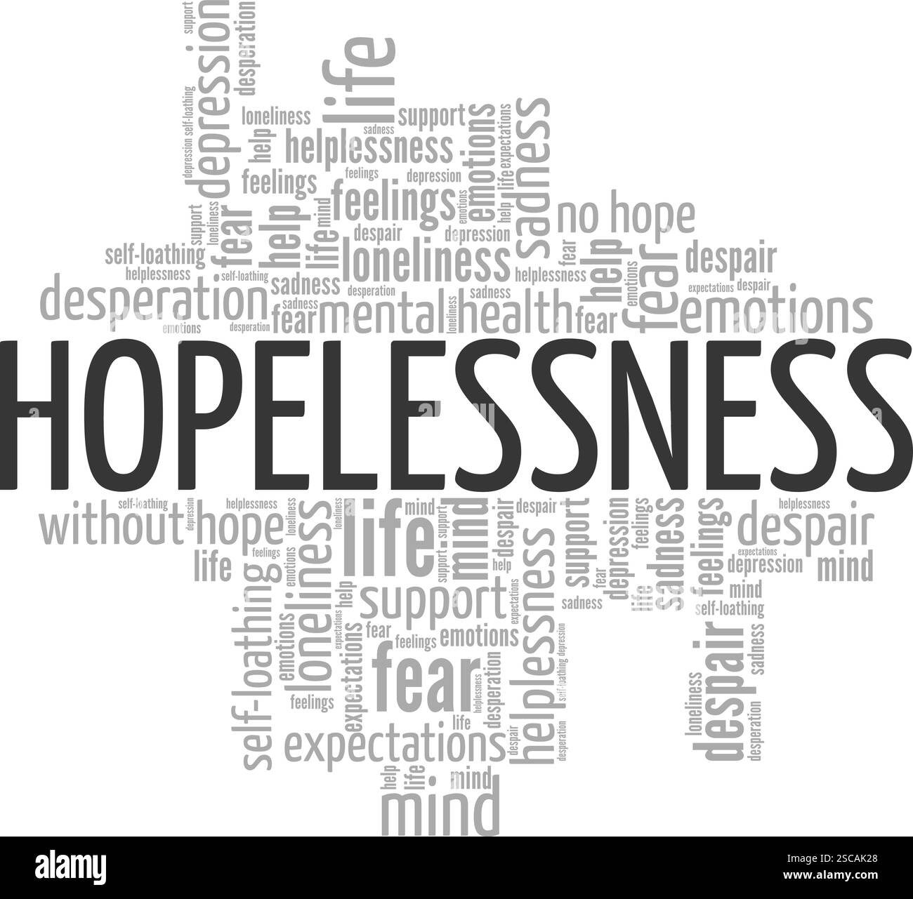 Hopelessness word cloud conceptual design isolated on white background ...