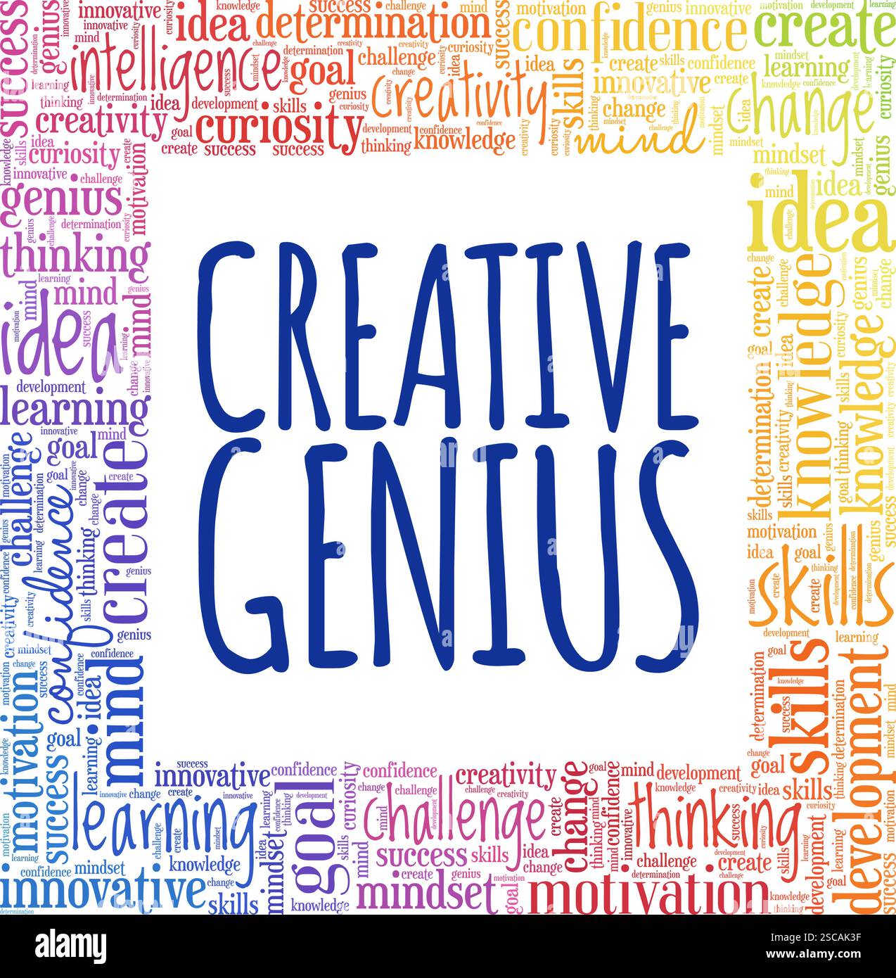 Creative Genius word cloud conceptual design isolated on white ...