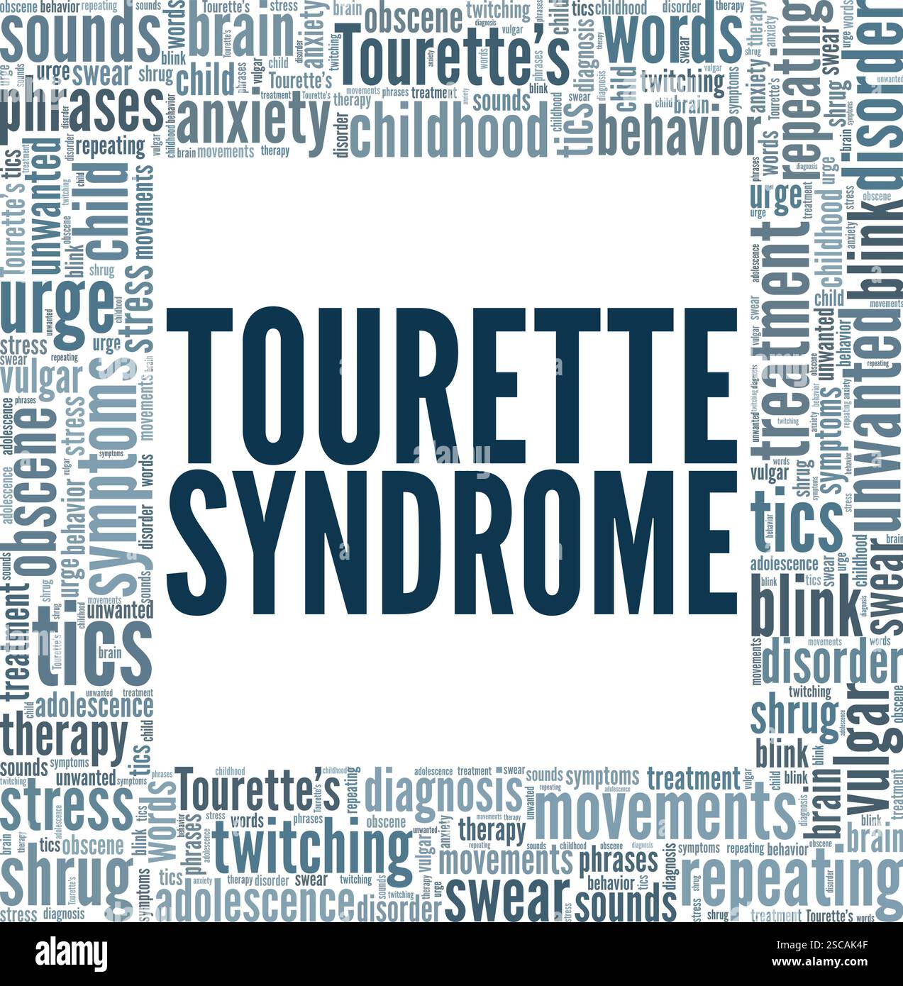 Tourette Syndrome word cloud conceptual design isolated on white ...
