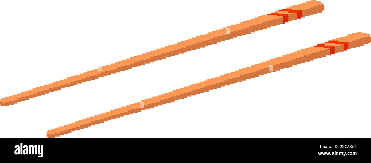 Pixel art chopsticks. Sticks for Asian food. 8-bit retro style vector ...