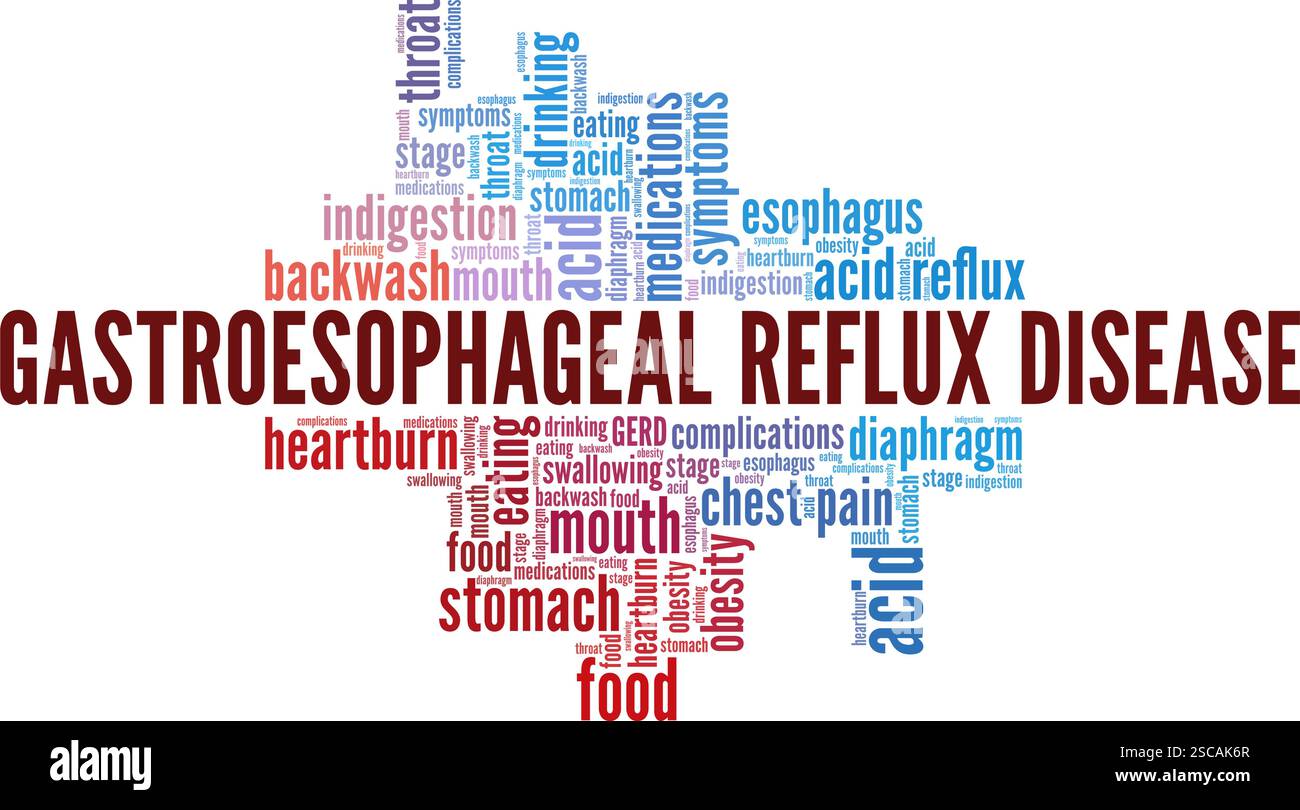 Gastroesophageal Reflux Disease - GERD word cloud conceptual design ...