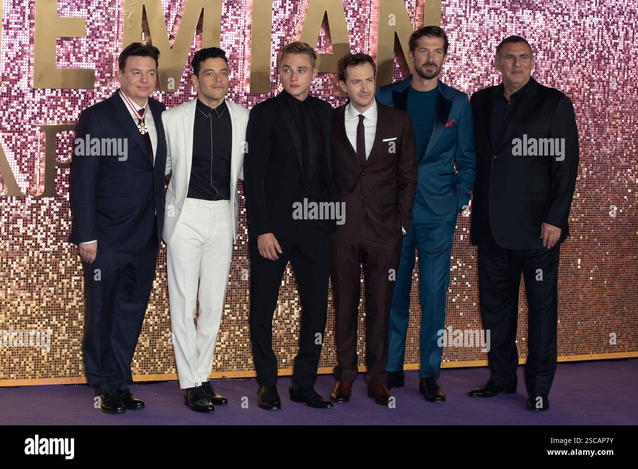 Mike Myers, Rami Malek, Ben Hardy, Joe Mazzello, Gwilym Lee and attends ...