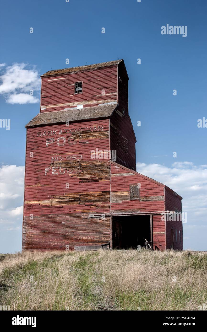 A red building with a slanted roof. The building is empty Stock Photo ...