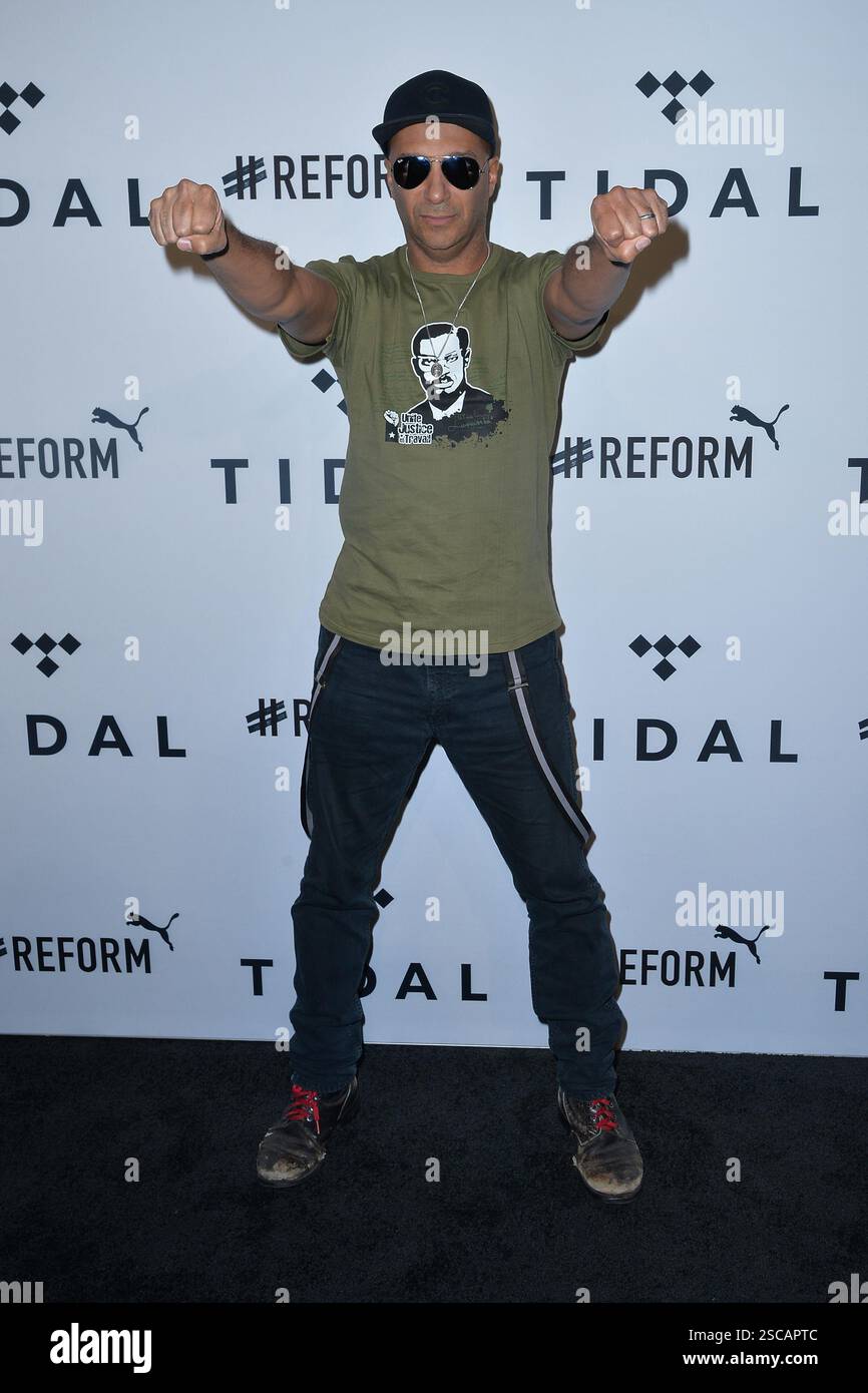 Tom Morello attending the fourth annual TIDAL X: Brooklyn benefit ...
