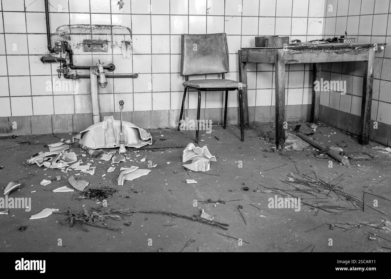 interior of the abandoned old factory from the former GDR East germany Stock Photo - Alamy