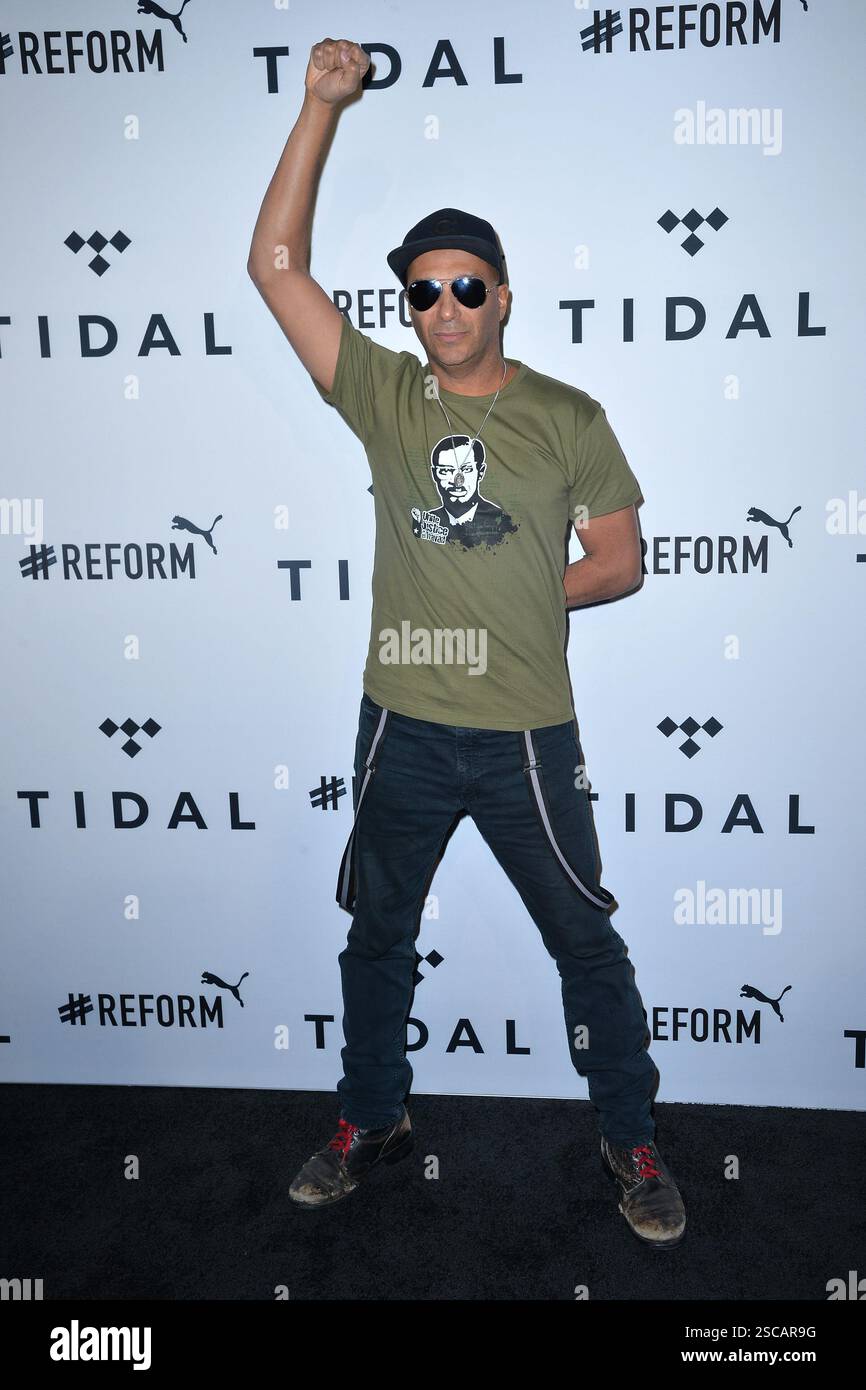 Tom Morello attending the fourth annual TIDAL X: Brooklyn benefit ...