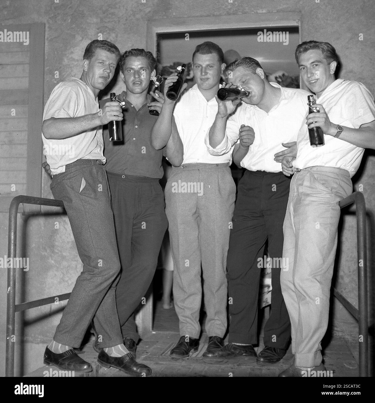 Bottle troupe at a bachelor party in Bad Saarow in the Oder-Spree ...