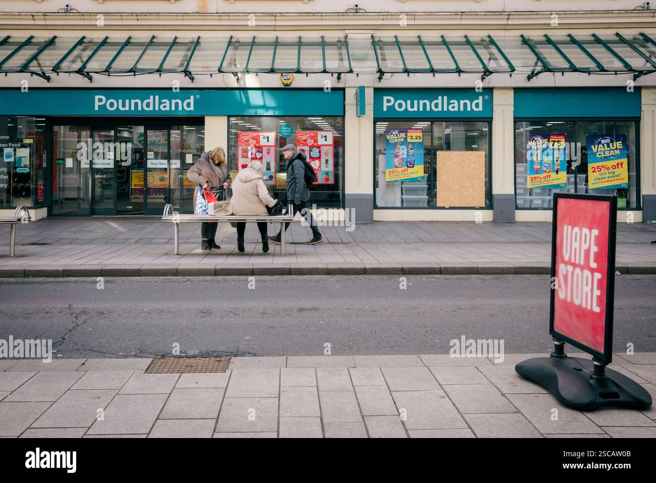 An ugly view of Torquay showing urban decay and decline with bins and ...