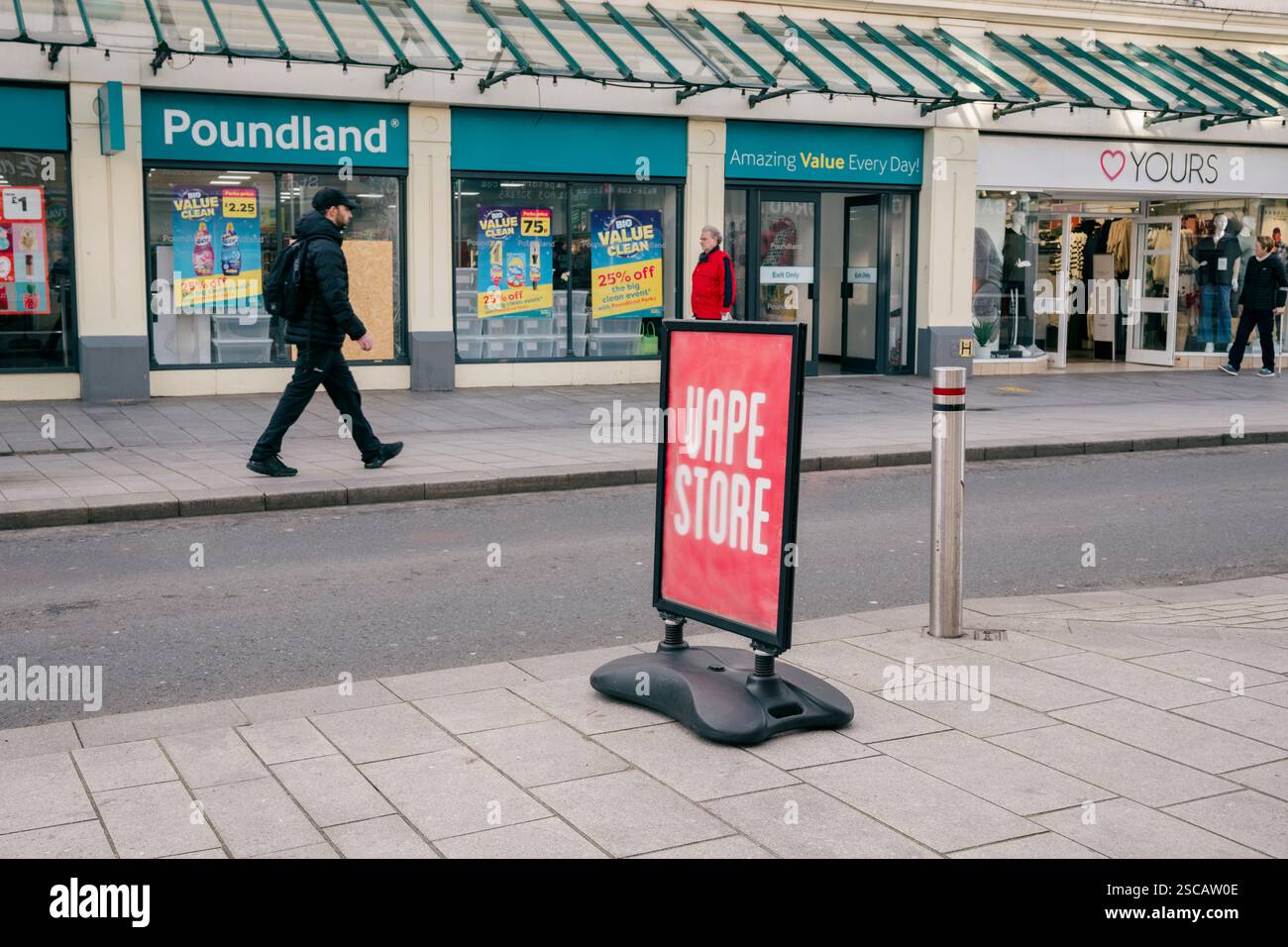 An ugly view of Torquay showing urban decay and decline with bins and ...