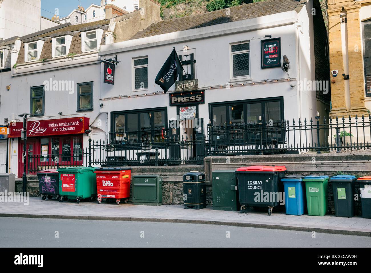 An ugly view of Torquay showing urban decay and decline with lots of ...