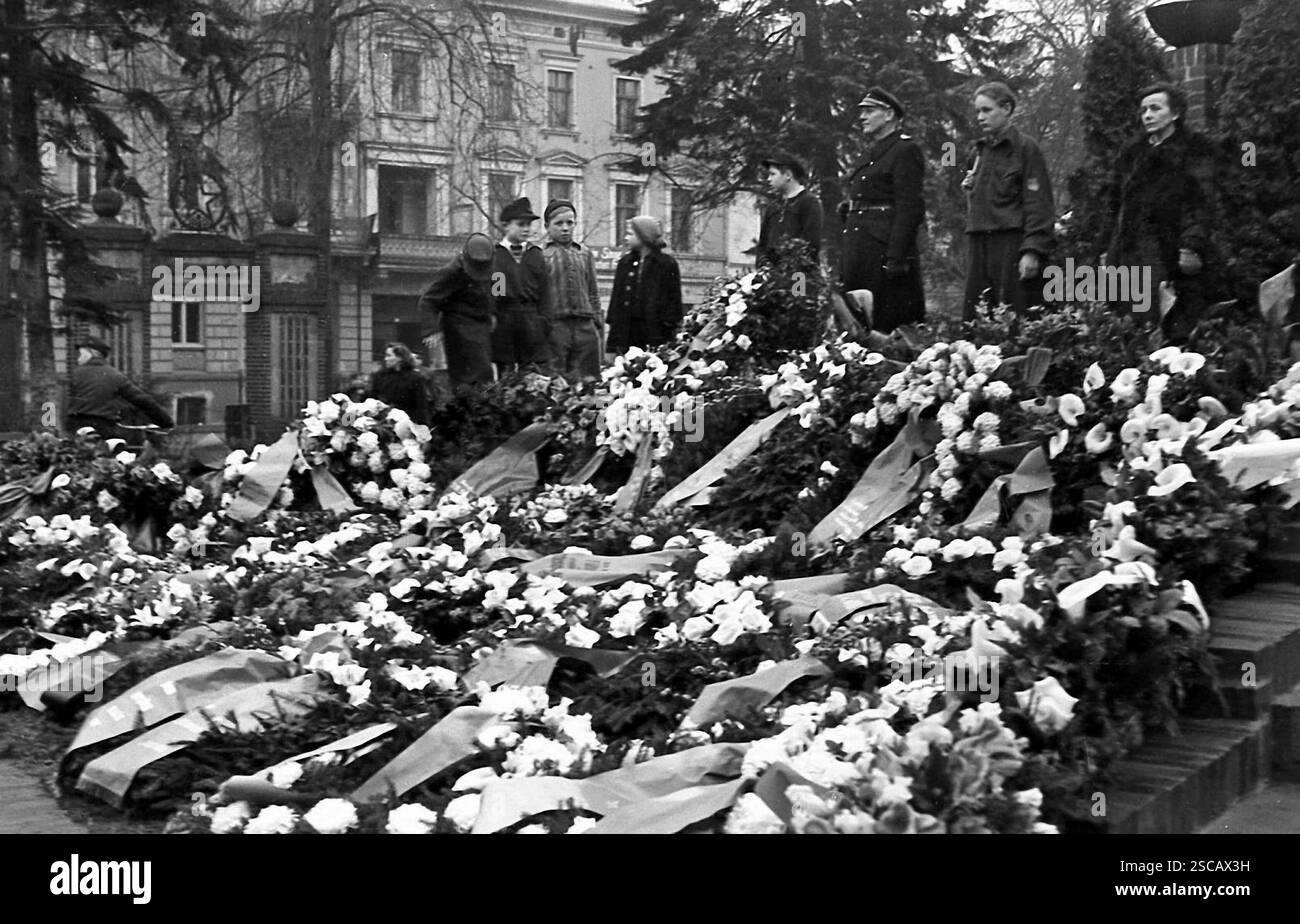 On the occasion of the anniversary of Josef Stalin's death, bouquets of ...