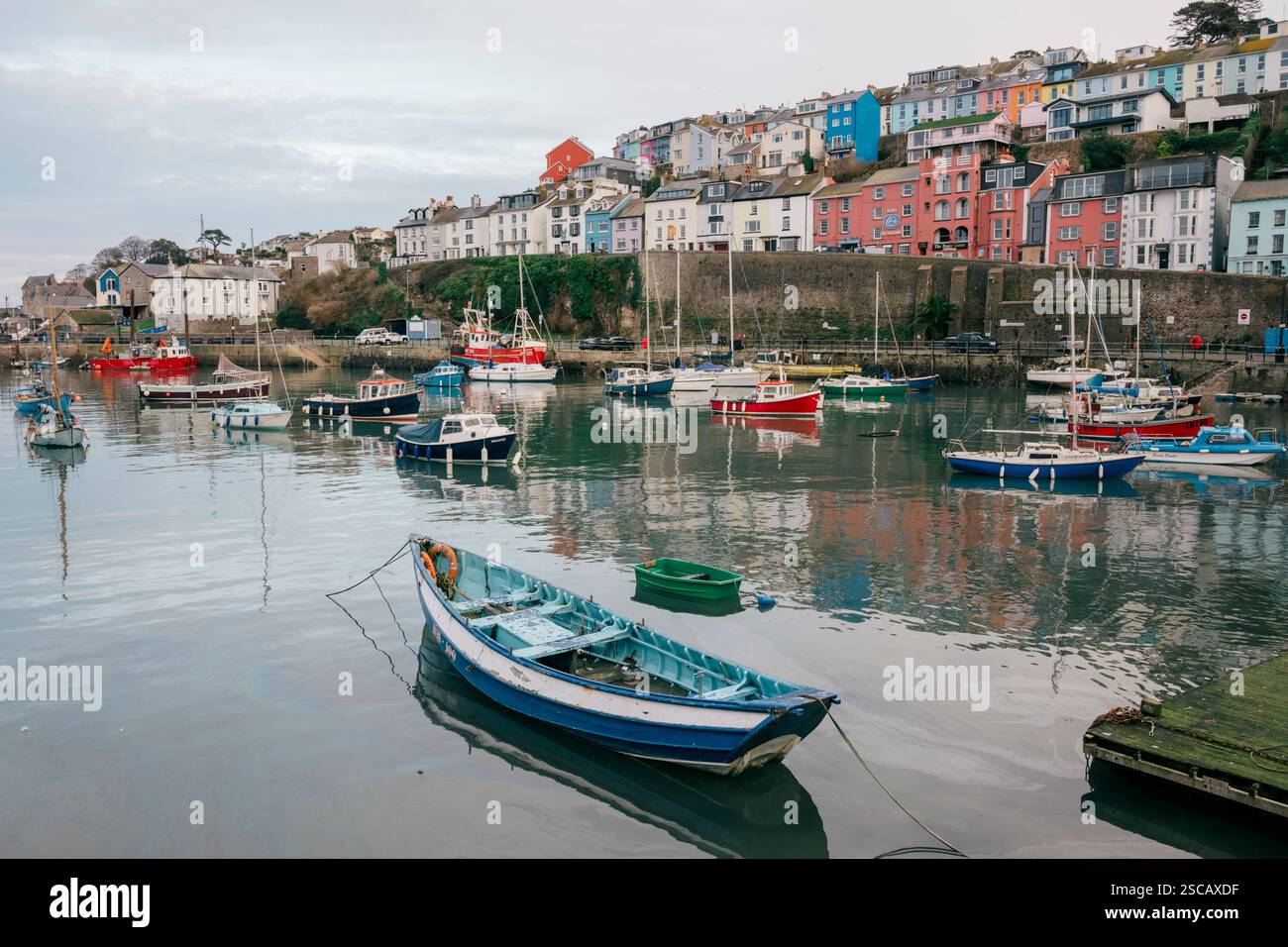 Fishing boats in the Brixham harbour, Devon UK Stock Photo - Alamy