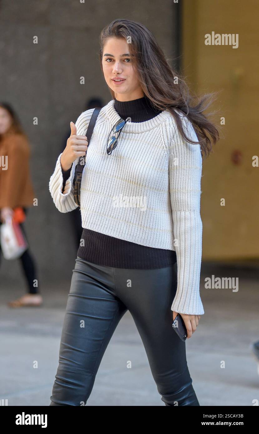 Model Maia Cotton arrives for pre-show fittings at the headquarters of ...