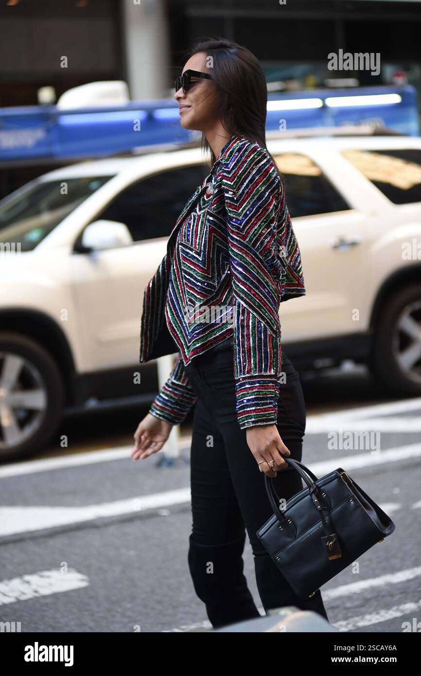 Lais Ribeiro arriving to pre-show fittings at the headquarters of ...