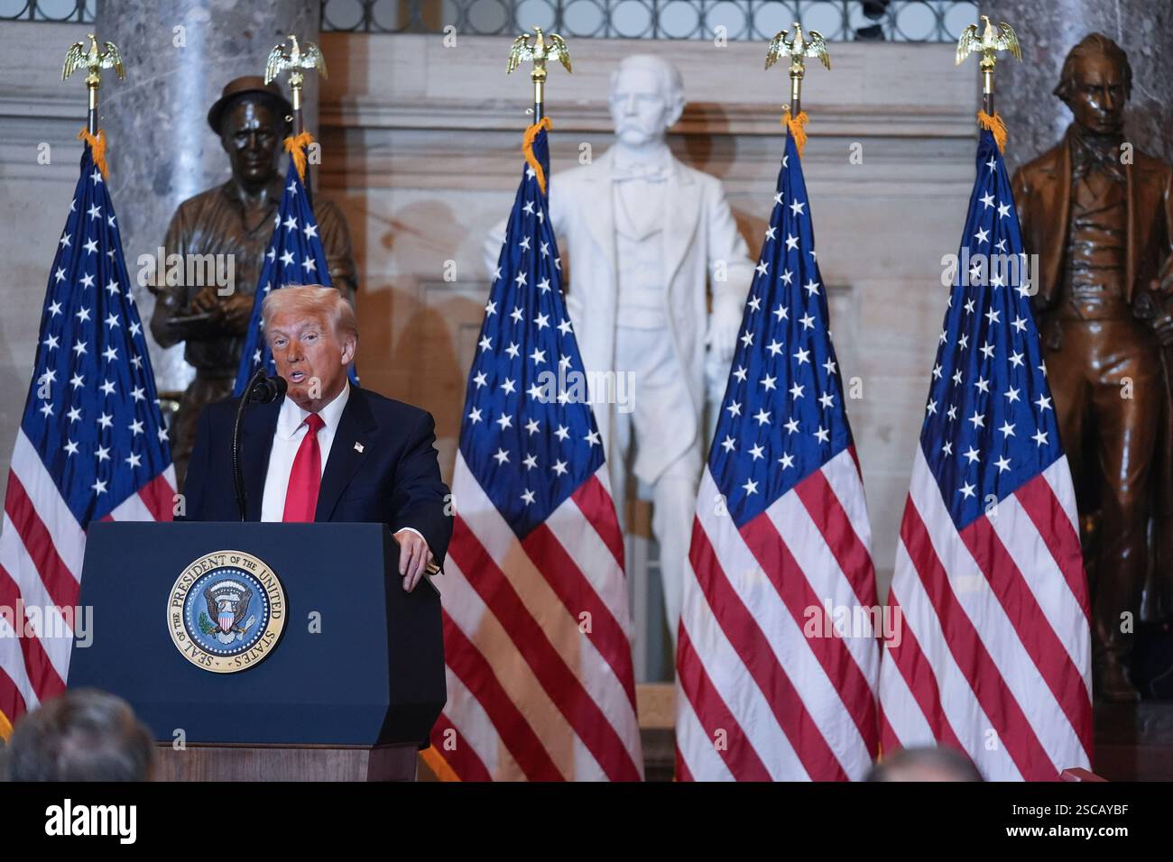 President Donald Trump speaks at the National Prayer Breakfast, at the ...