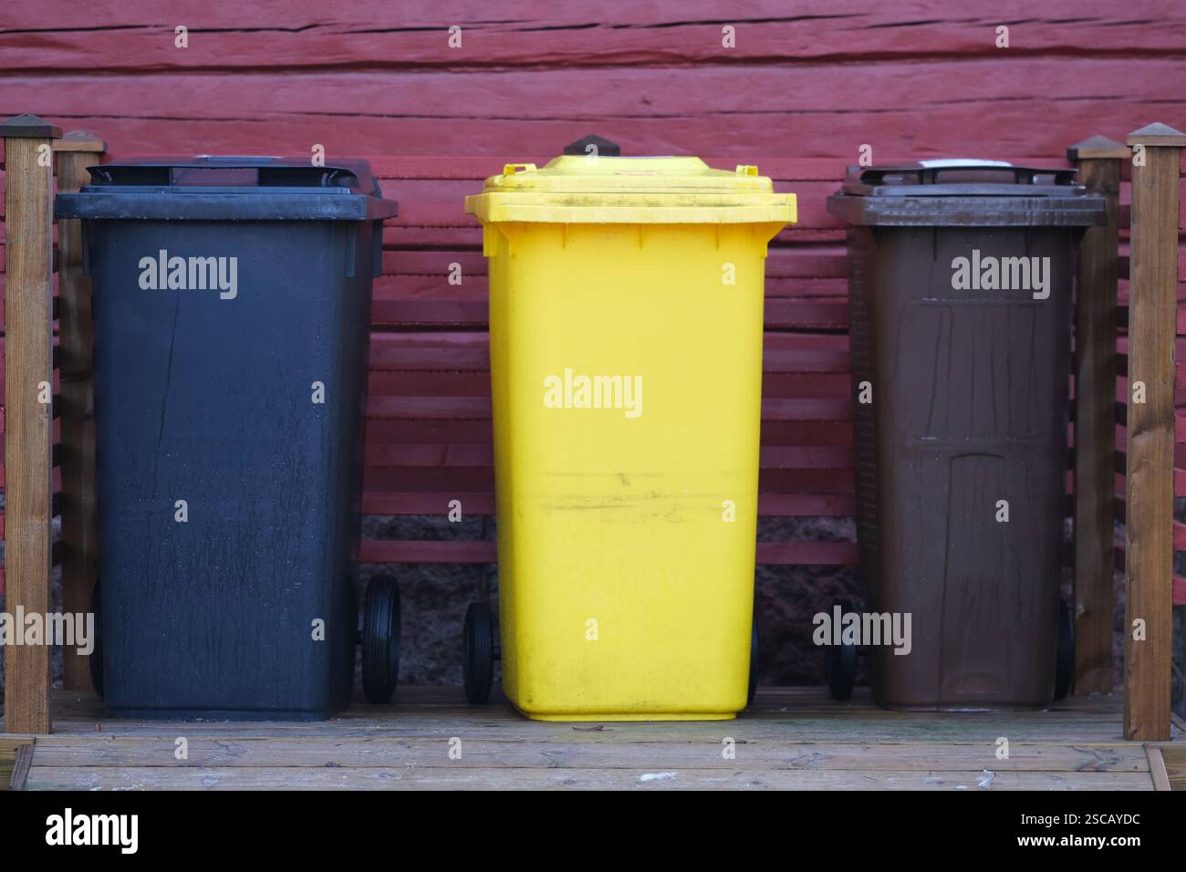 Three different garbage bins Stock Photo - Alamy