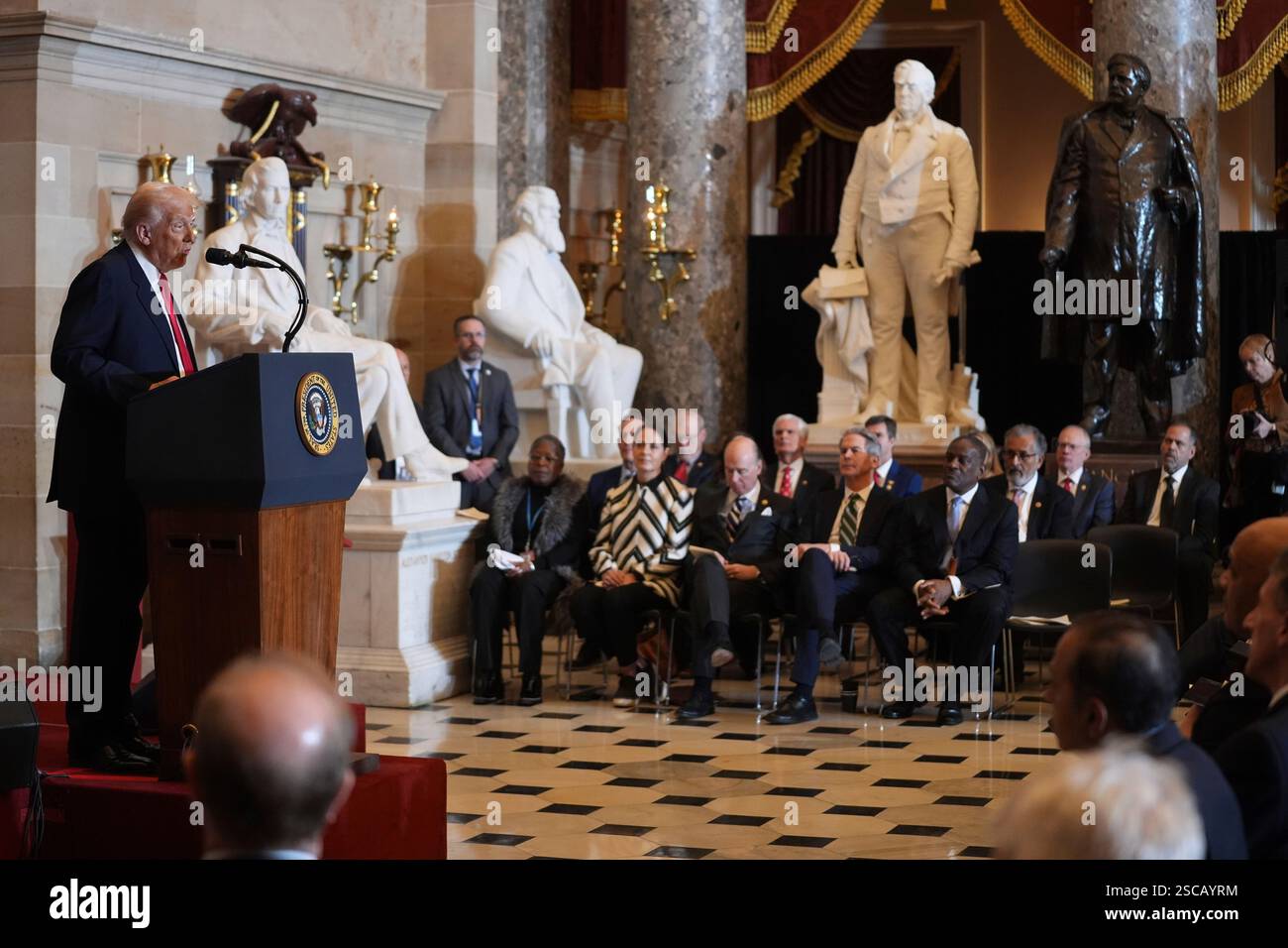 President Donald Trump speaks at the National Prayer Breakfast, at the ...
