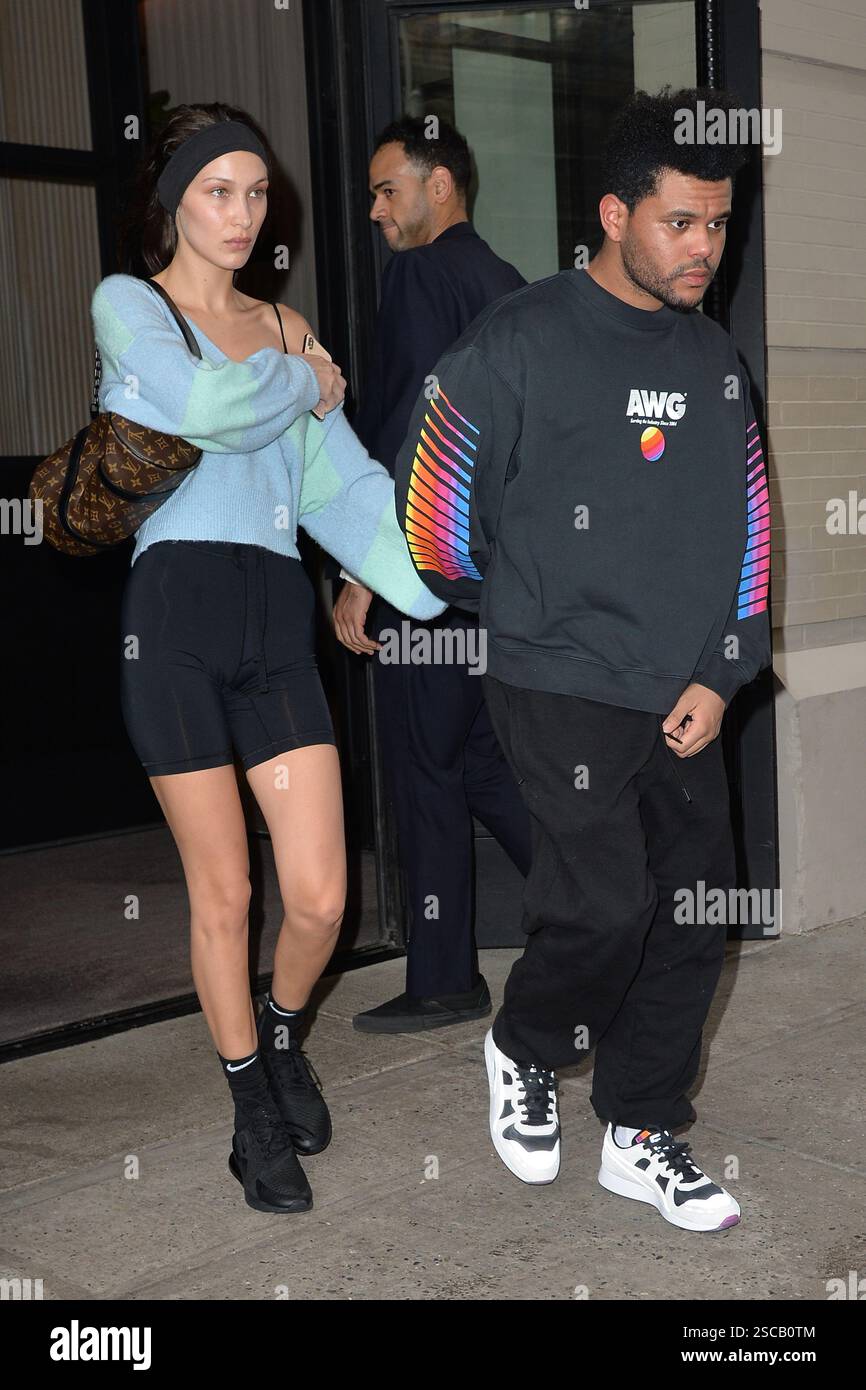Bella Hadid and The Weeknd were seen in SoHo on November 1, 2018 in New ...