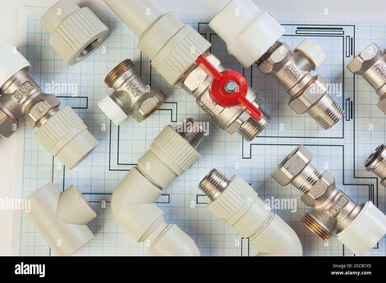 Plumbing fixtures and piping parts Stock Photo - Alamy