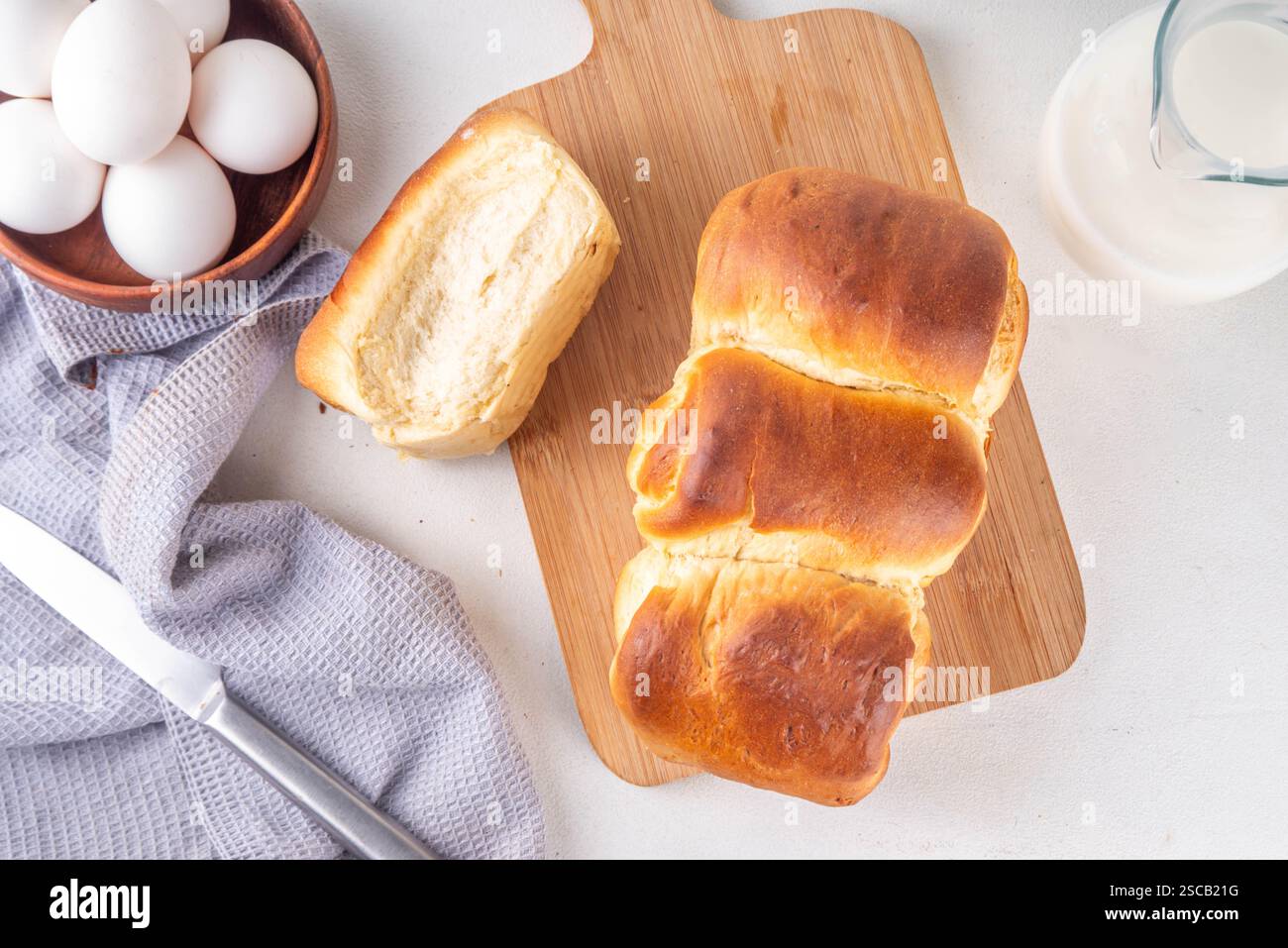 Japanese bread Shokupan, Hokkaido milk bread, or simply milk fluffy ...