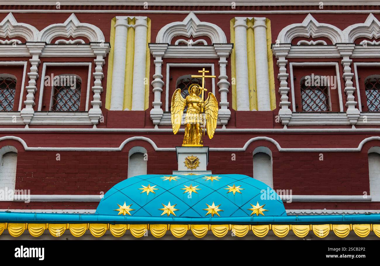 Angel with a cross on a chapel with a list of the Iberian Icon of the ...