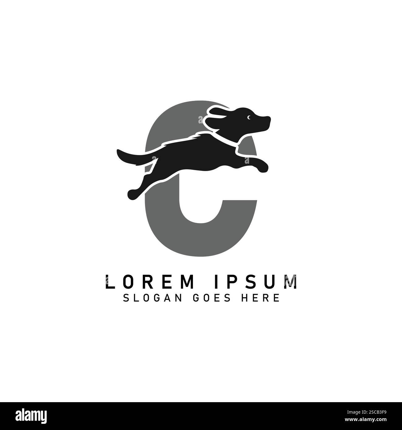 Initial Letter C Dog Logo. Alphabet C Dog Design vector illustration ...