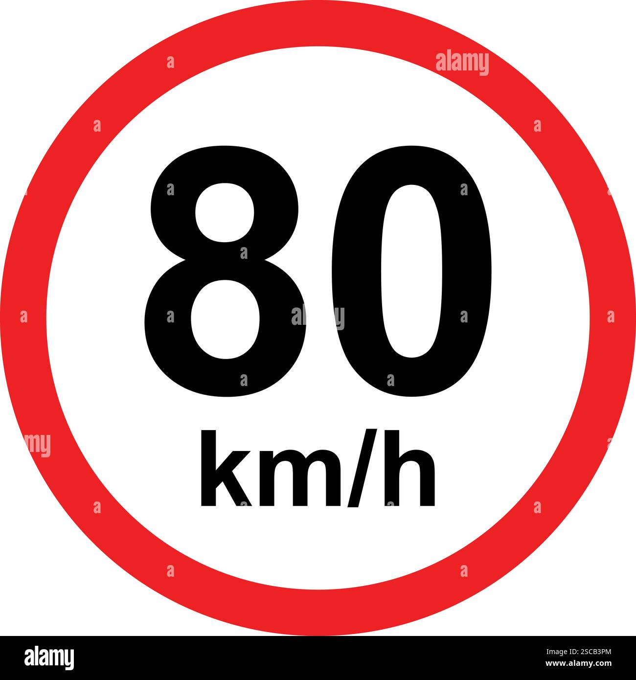 Maximum speed limit 80 km per hour sign. Traffic signs and symbols ...