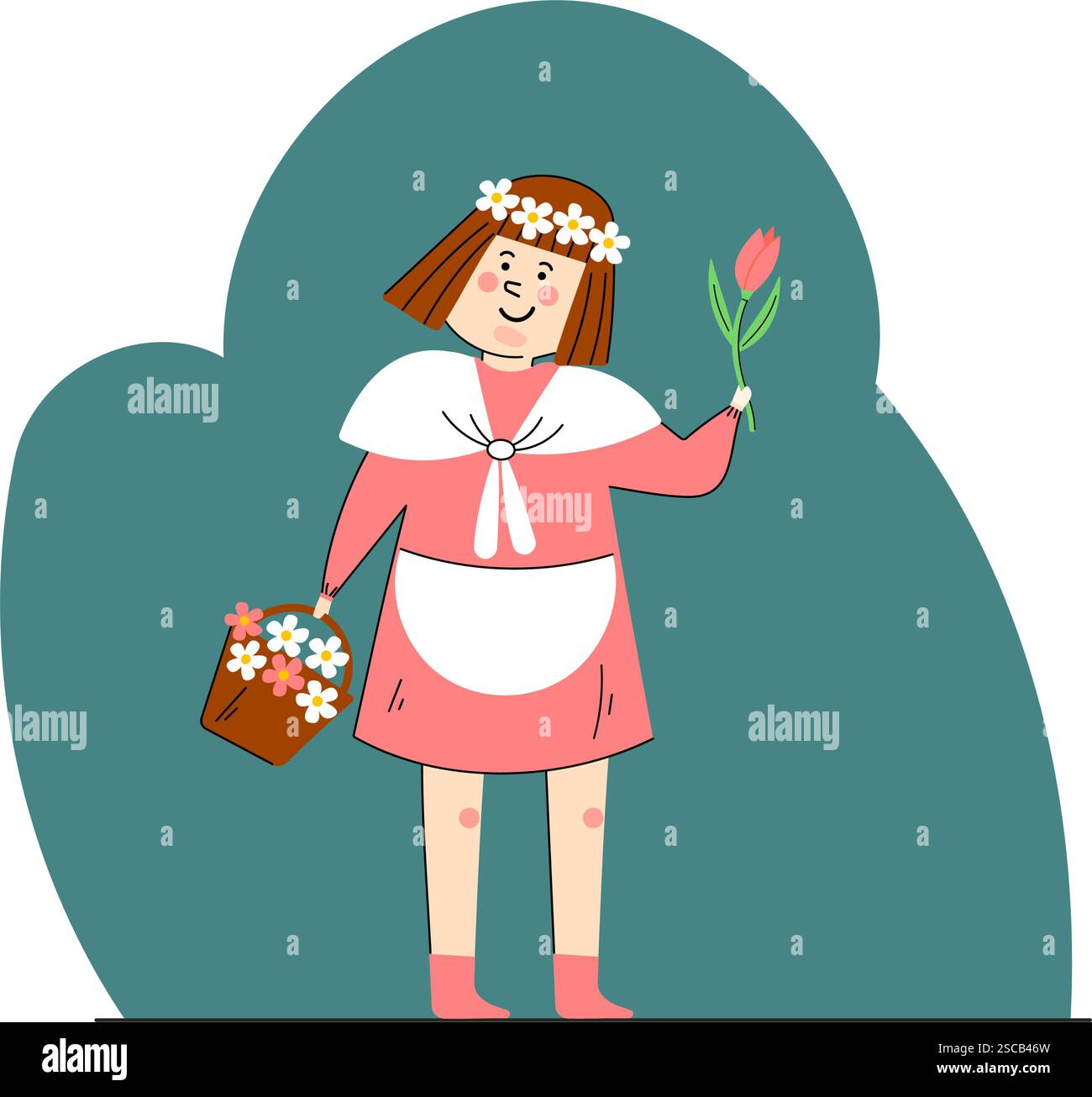 Adorable child in easter Stock Vector Images - Alamy