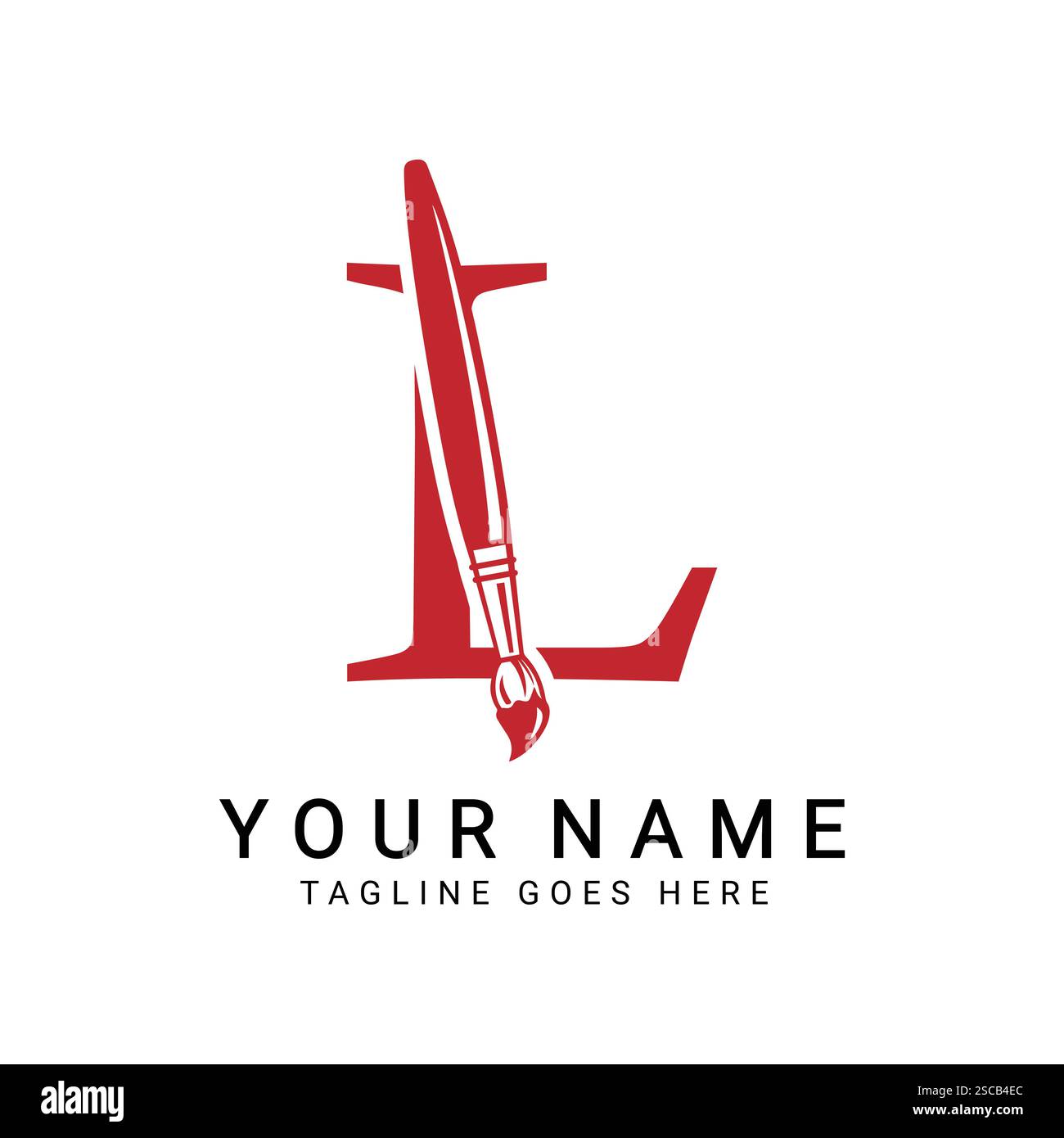 Letter L Painting Brush Logo Design. Alphabet L Painting Artist Icon ...