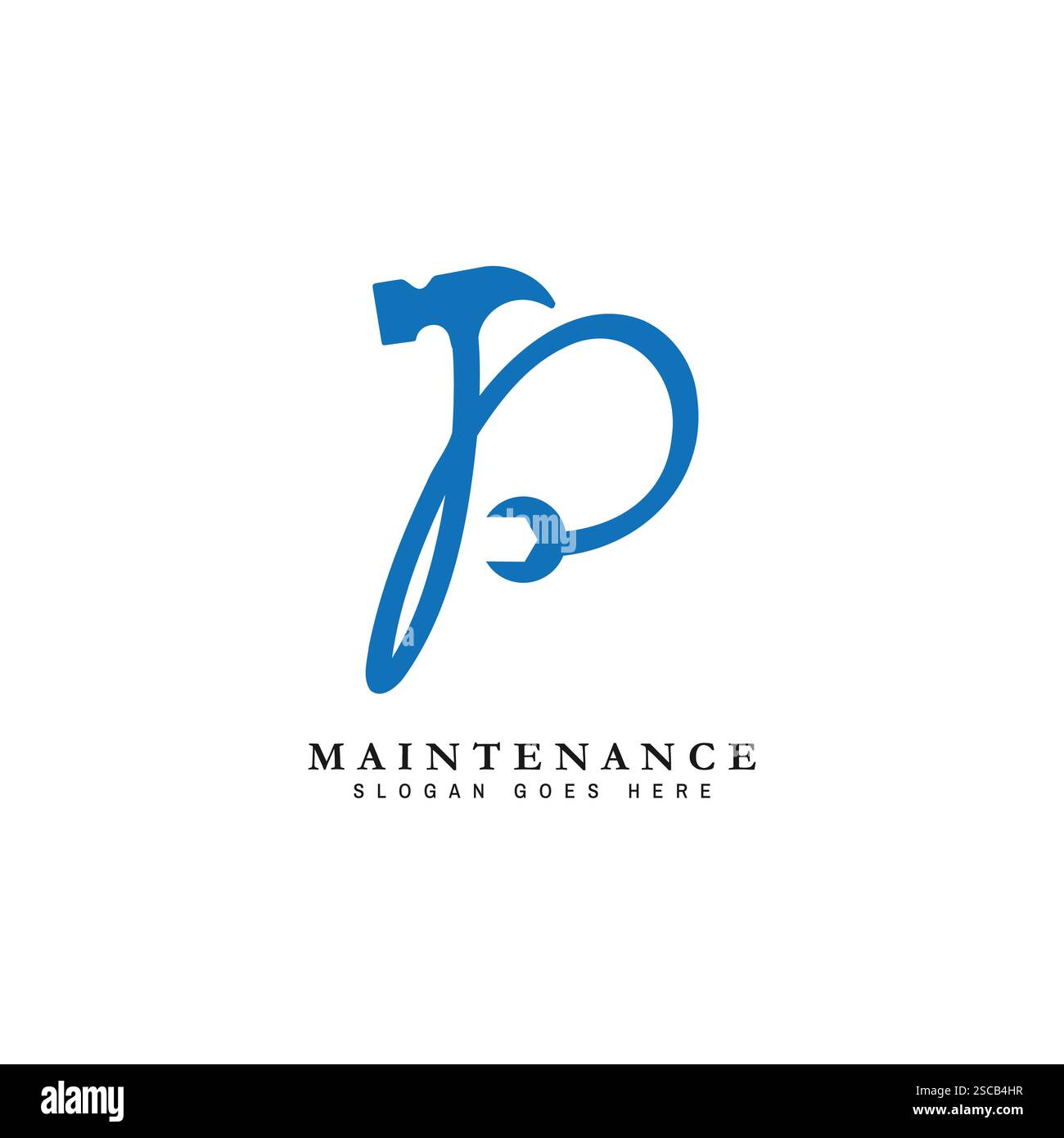 Letter P House Maintenance Logo. Alphabet P Building Construction Icon ...