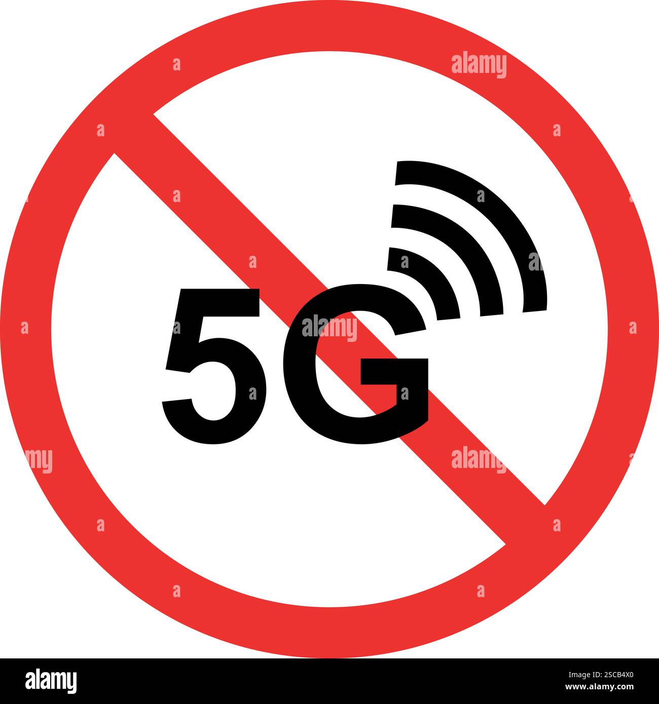 5G network prohibited sign. Forbidden signs and symbols Stock Vector ...
