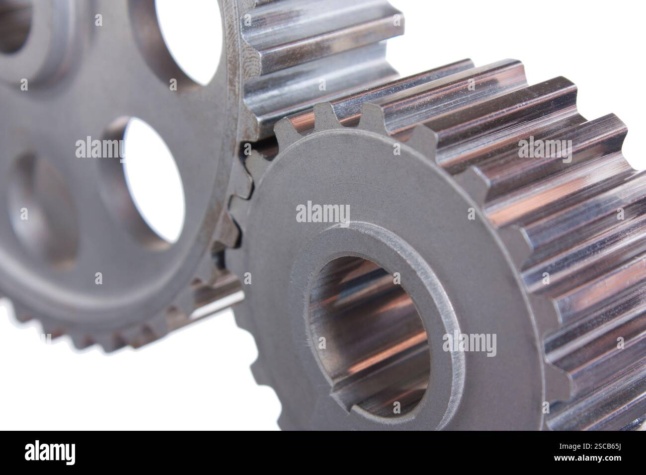 gears of mechanisms isolated on a white background Stock Photo - Alamy