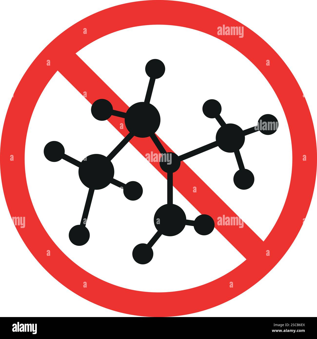 No sulfate chemical icon sign. Red circle cross out Background ...