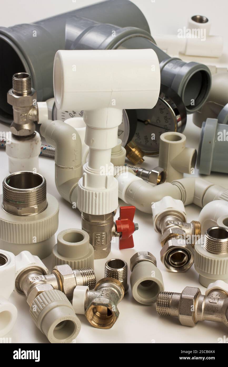 Plumbing fixtures and piping parts Stock Photo - Alamy