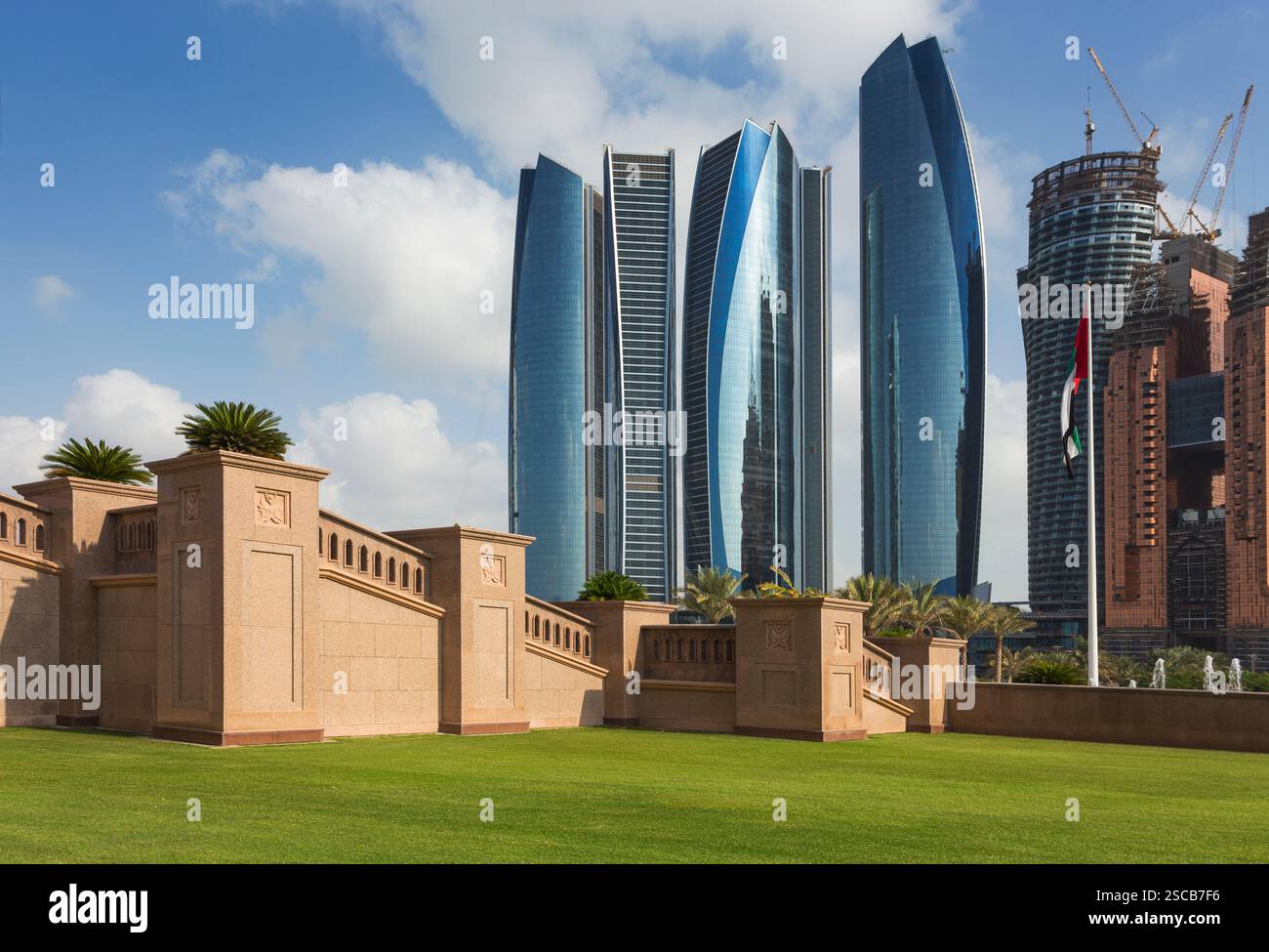 ABU DHABI, UAE - NOVEMBER 5: Etihad Towers on November 5, 2013 in Abu ...