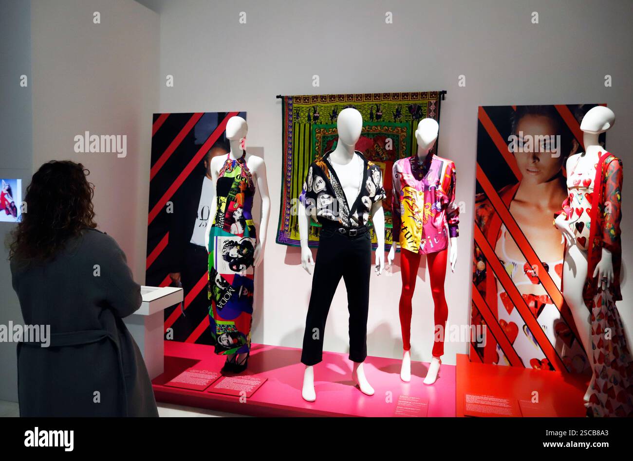 Images from the exhibition Gianni Versace Retrospective. On February 6 ...