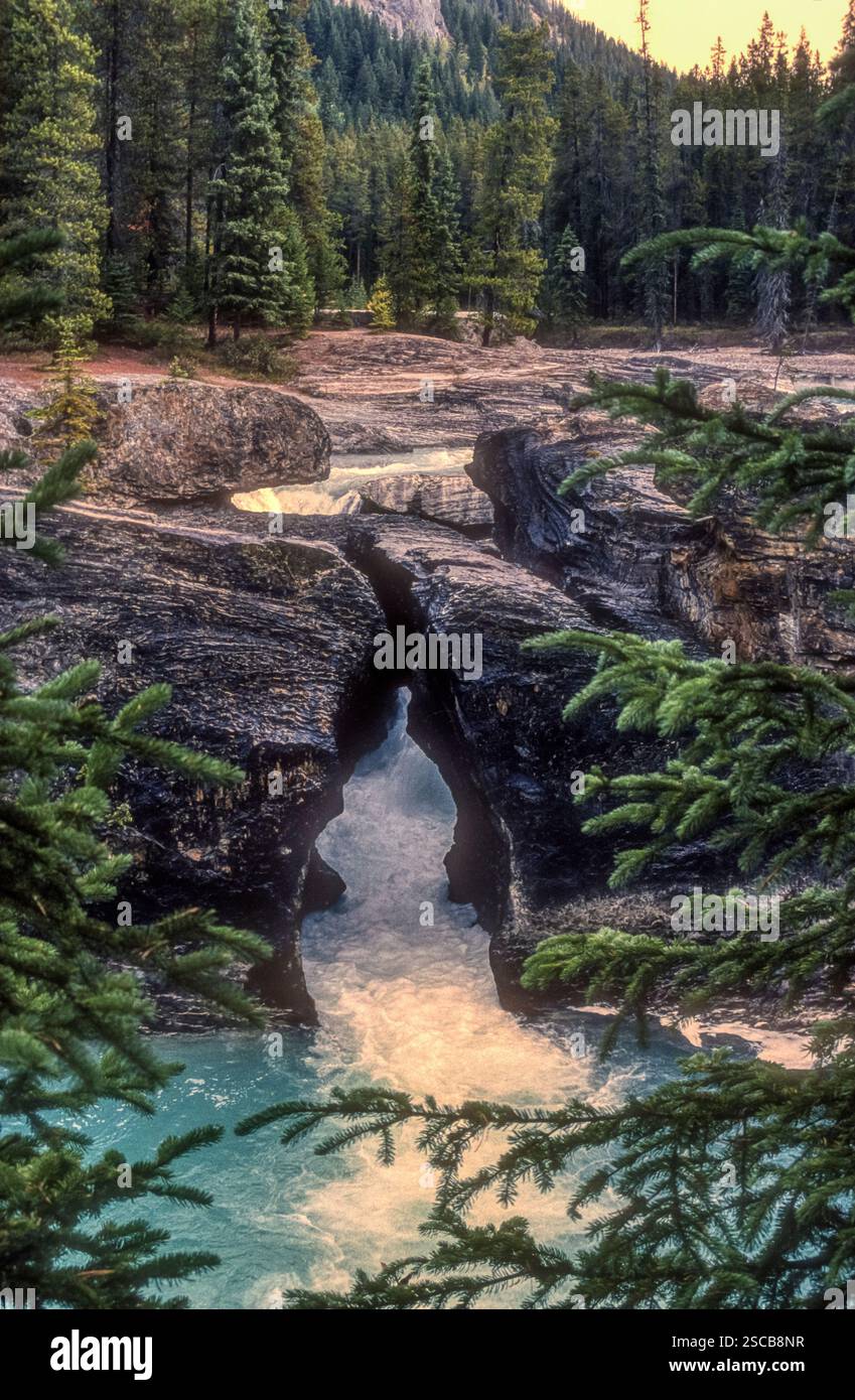 Natural Bridge on Kicking Horse River in Yoho National Park, British ...
