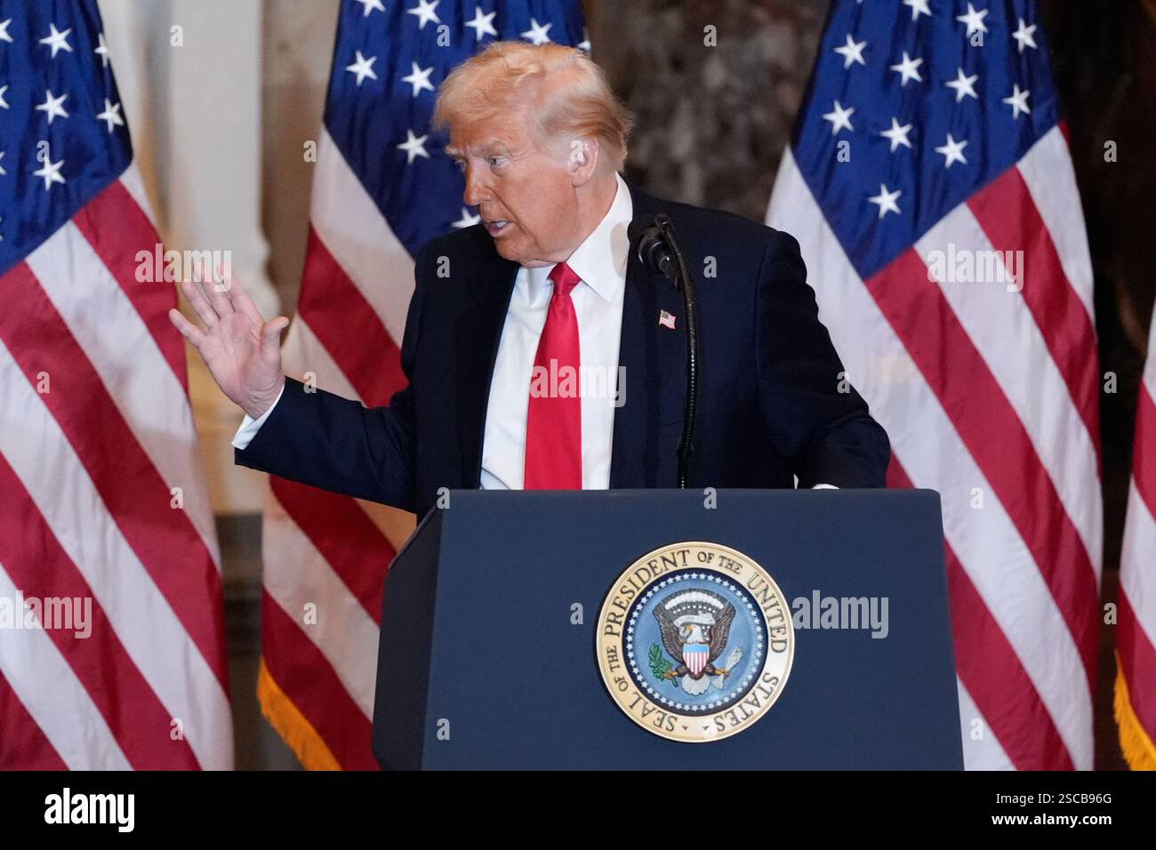 President Donald Trump speaks at the National Prayer Breakfast, at the ...