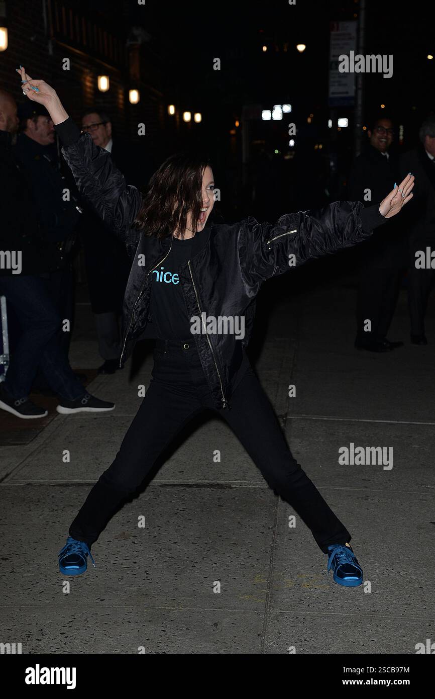 Millie Bobby Brown arriving to tape an appearance on 'The Late Show ...