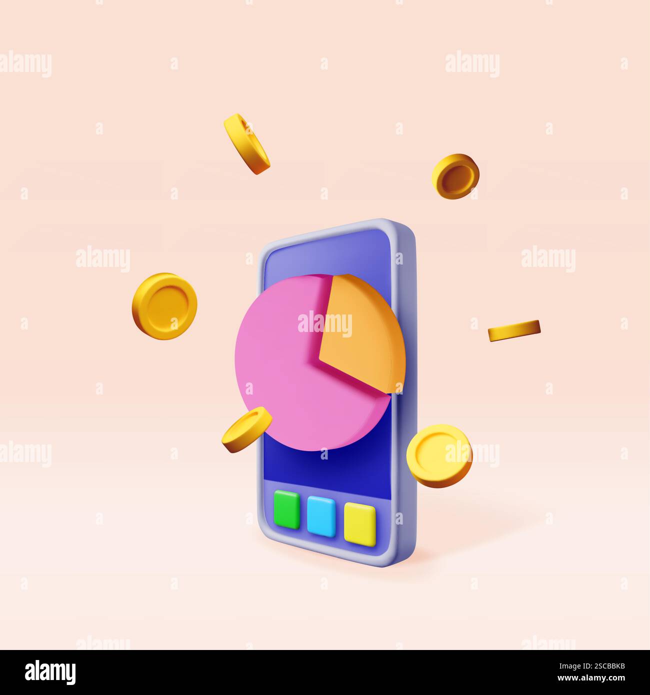 Data analysis smartphone pie Stock Vector Images - Alamy