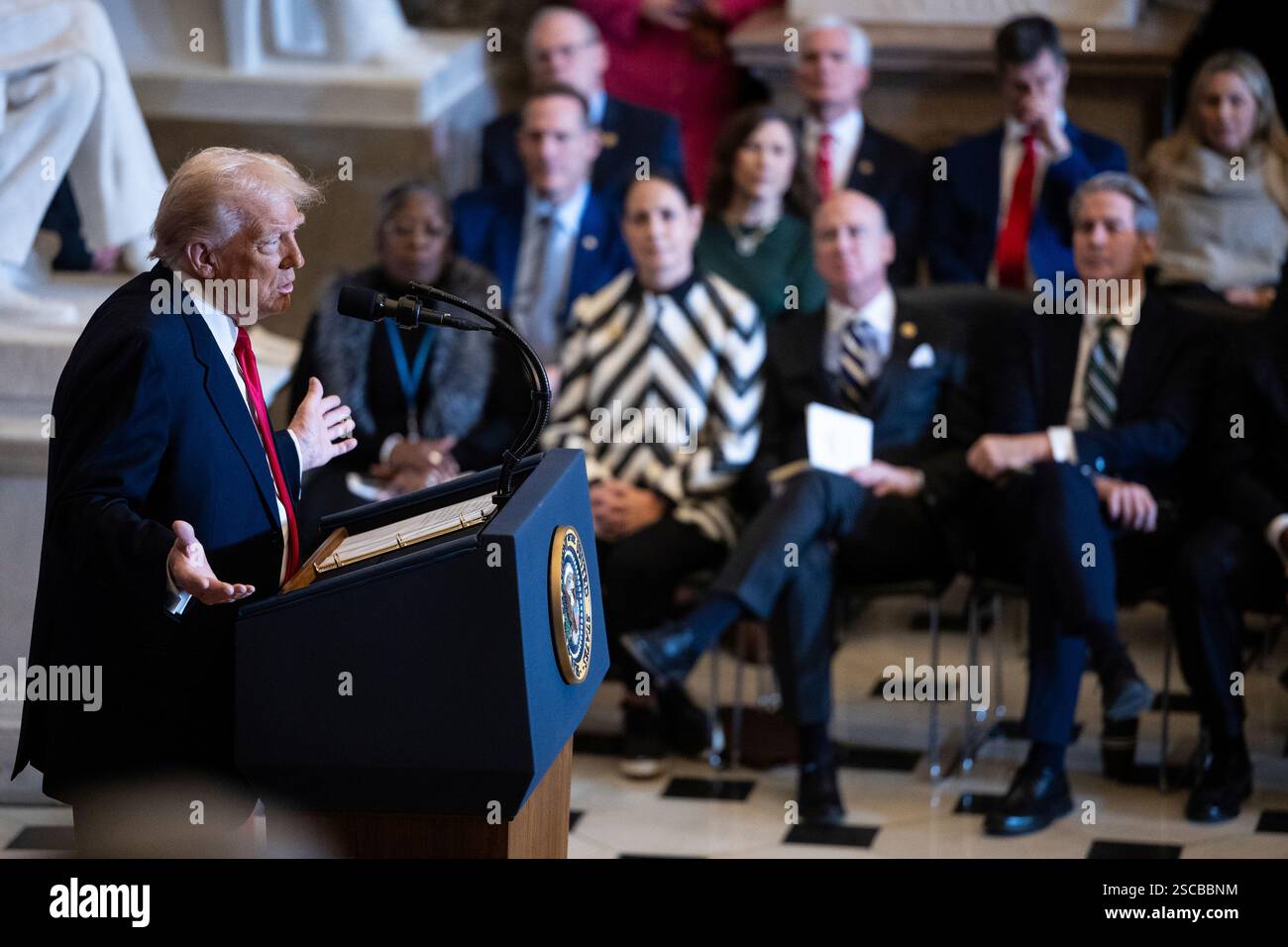 President Donald Trump delivers remarks during the National Prayer ...