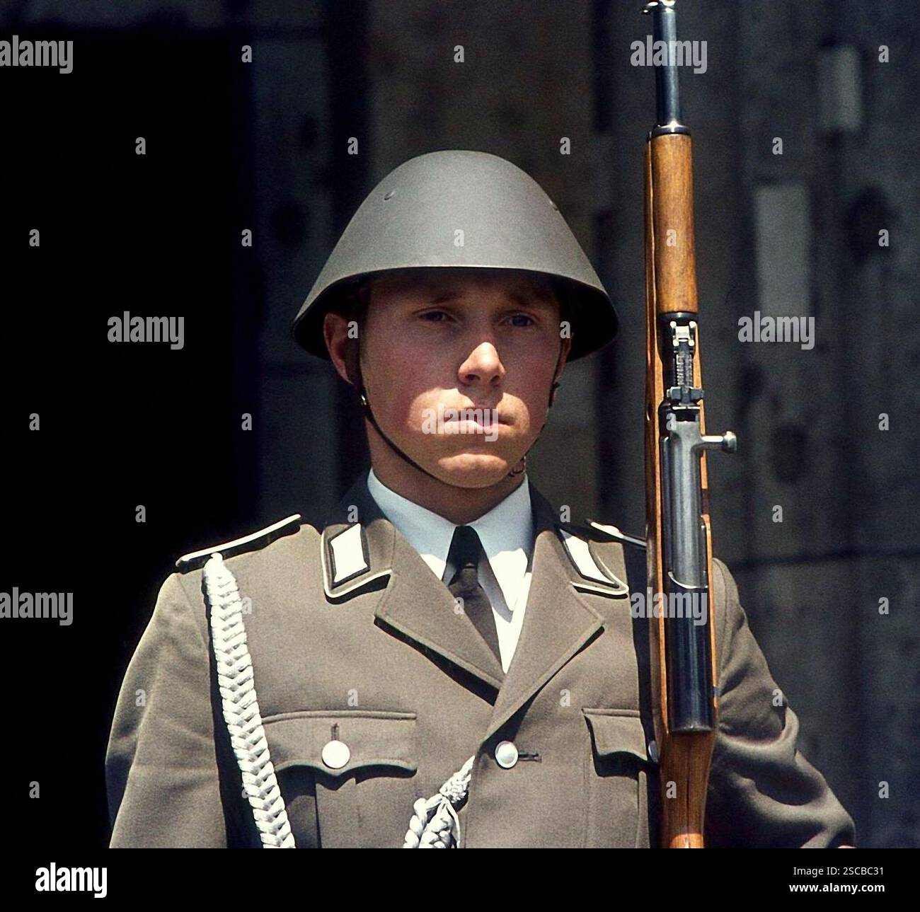 "Soldier of the NPA (National People""s Army) in front of the New Guard ...