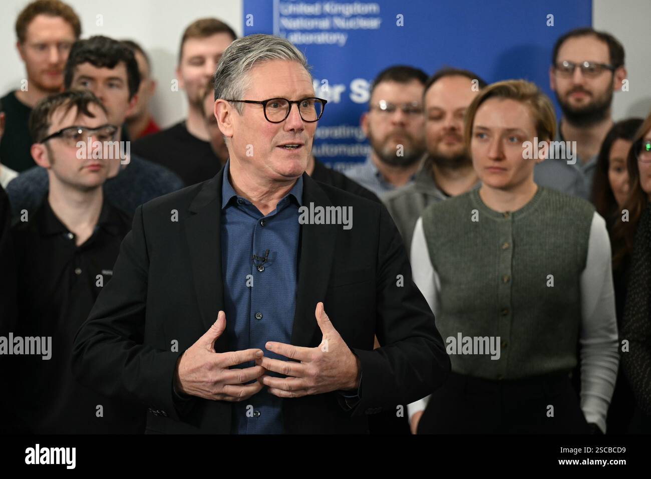 Prime Minister Sir Keir Starmer answers questions during a visit to ...