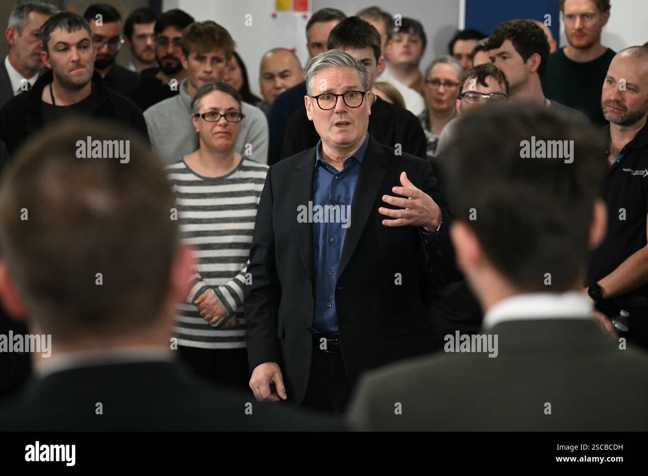Prime Minister Sir Keir Starmer answers questions during a visit to ...