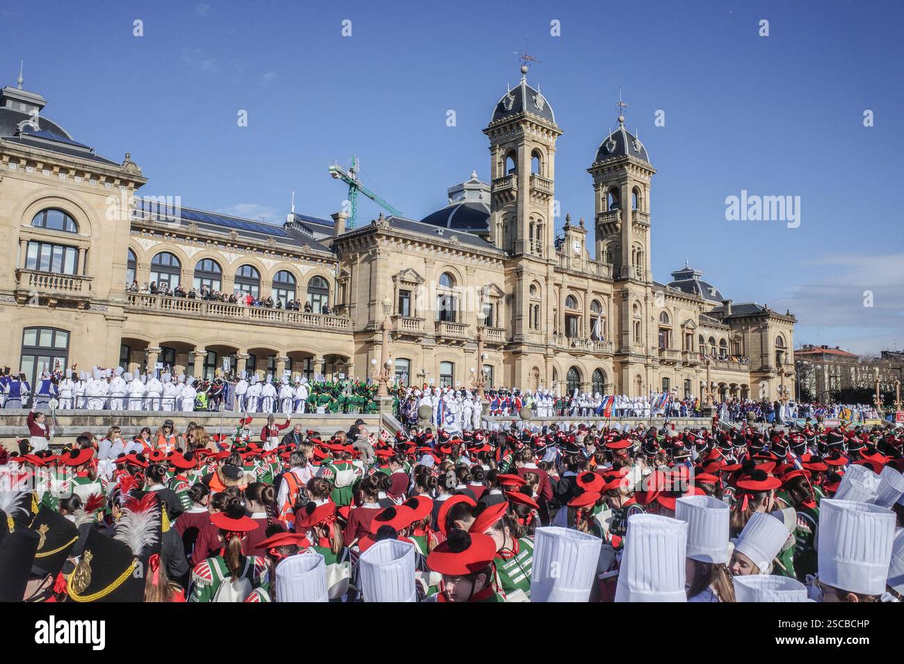 San Sebastian, Spain - 20 Jan 2025: Children in traditional costume ...