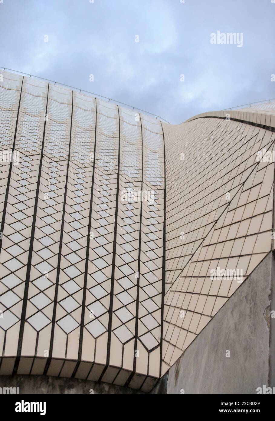 Close-up of the unique architectural details of the Sydney Opera House ...