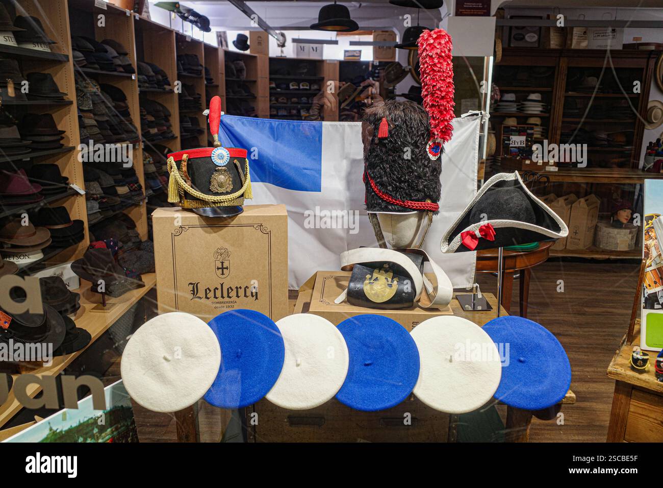 San Sebastian, Spain - 19 Jan 2025: Traditional hats for the Tamborrada ...
