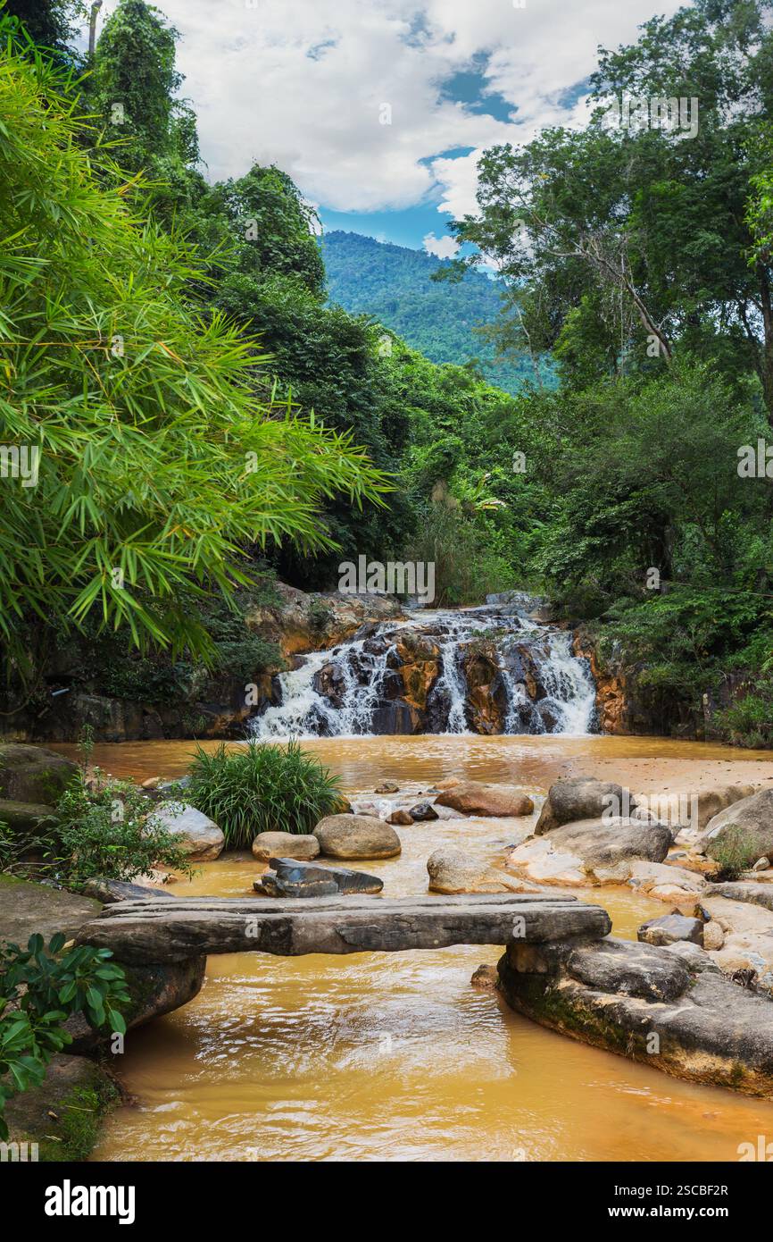 surroundings and landmarks of Yang Bay waterfall in Vietnam Stock Photo ...